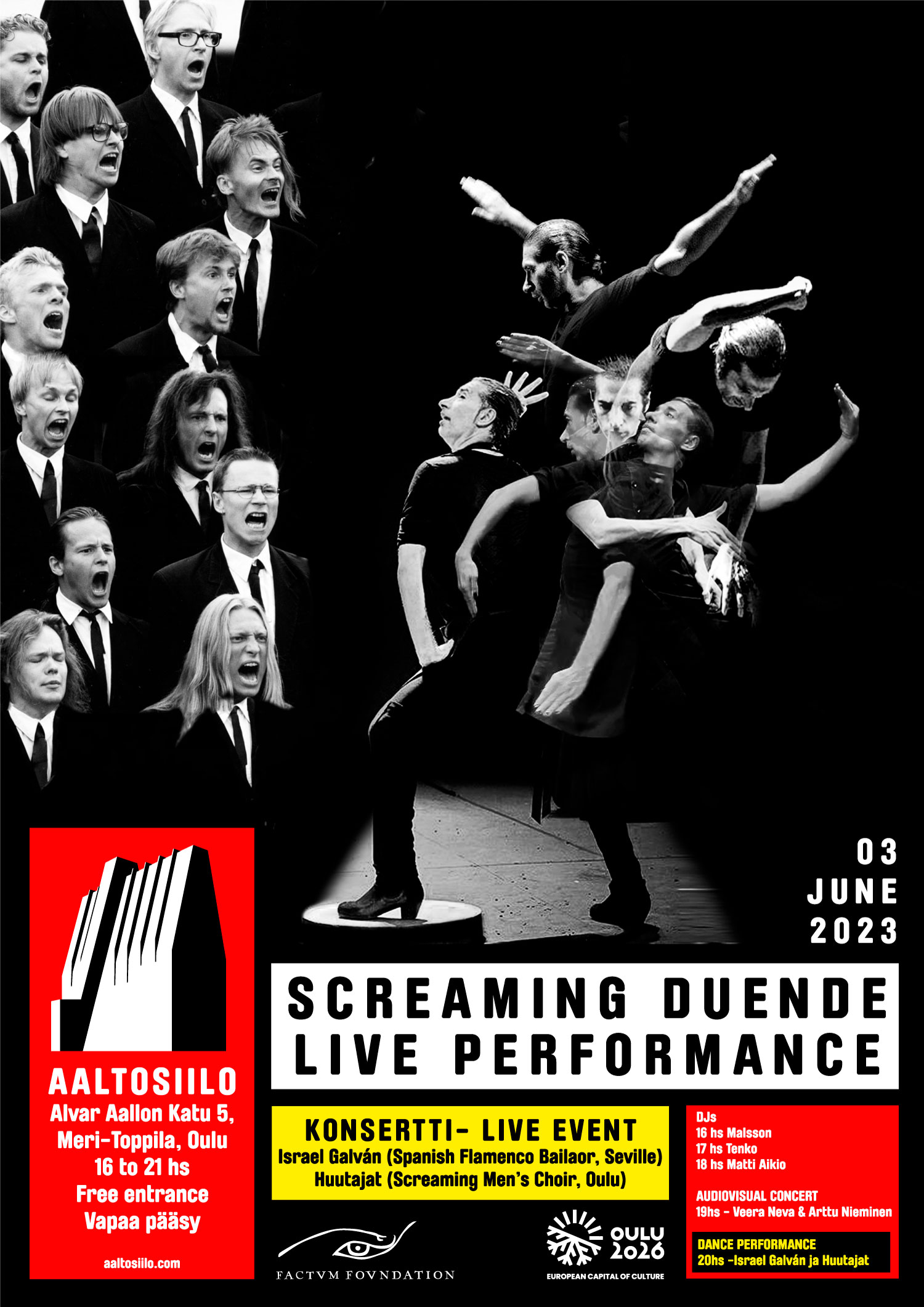 Screaming Duende at the AaltoSiilo June 3rd - Oulu2026