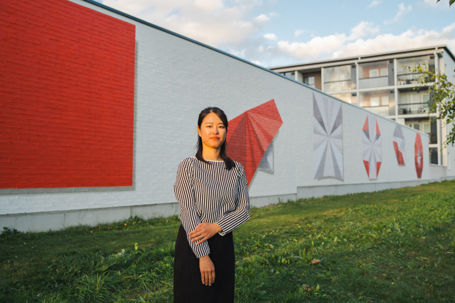 In Toppila’s Oulu2026 mural, an origami sheet unfolds into a flower ...